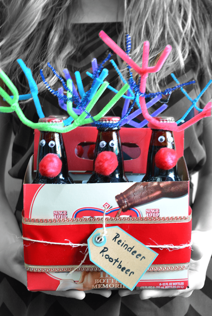 Reindeer Rootbeer or Craft Beer Christmas Gift Idea (super easy!)