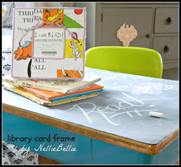 Library Card Frame | Library card craft from NellieBellie