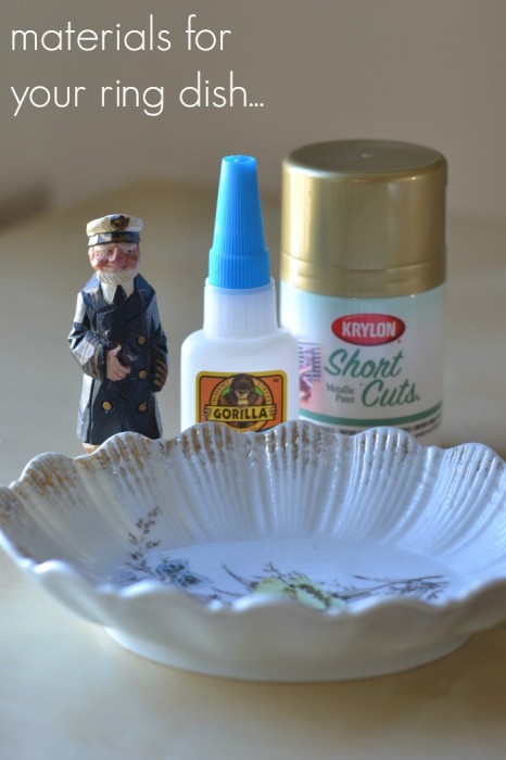 Gold diy ring dish, simple homemade craft by NellieBellie