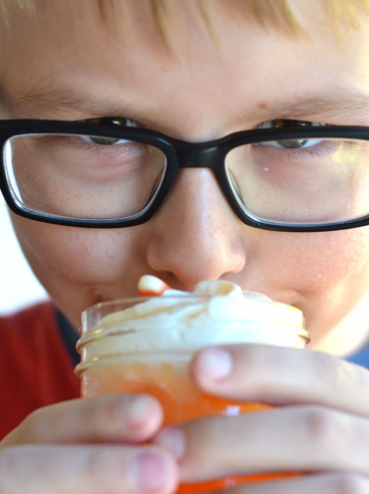Candy Corn Punch, only 3 ingredients - great Halloween punch recipe!