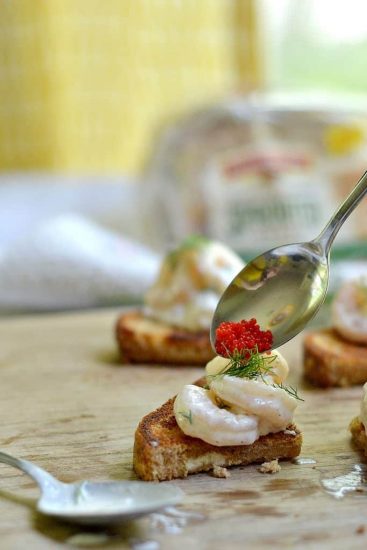 Swedish Toast Skagen | Shrimp Toast Appetizer great for parties!