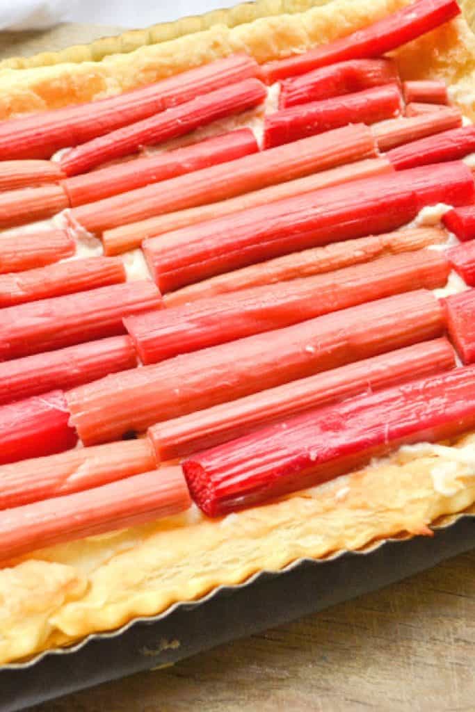 Rhubarb Tart | easy puff pastry dessert recipe