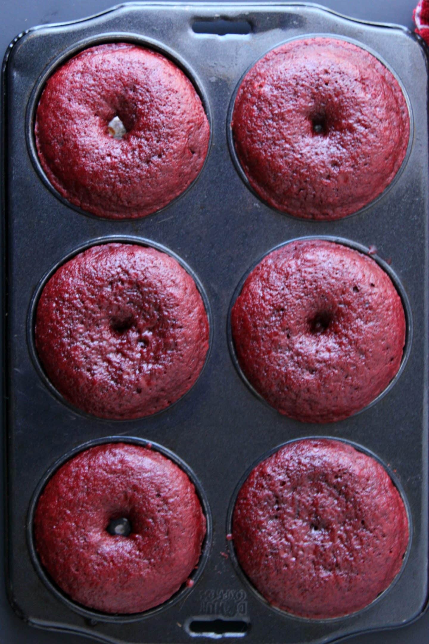 baked Red Velvet Donuts with Cream Cheese Frosting