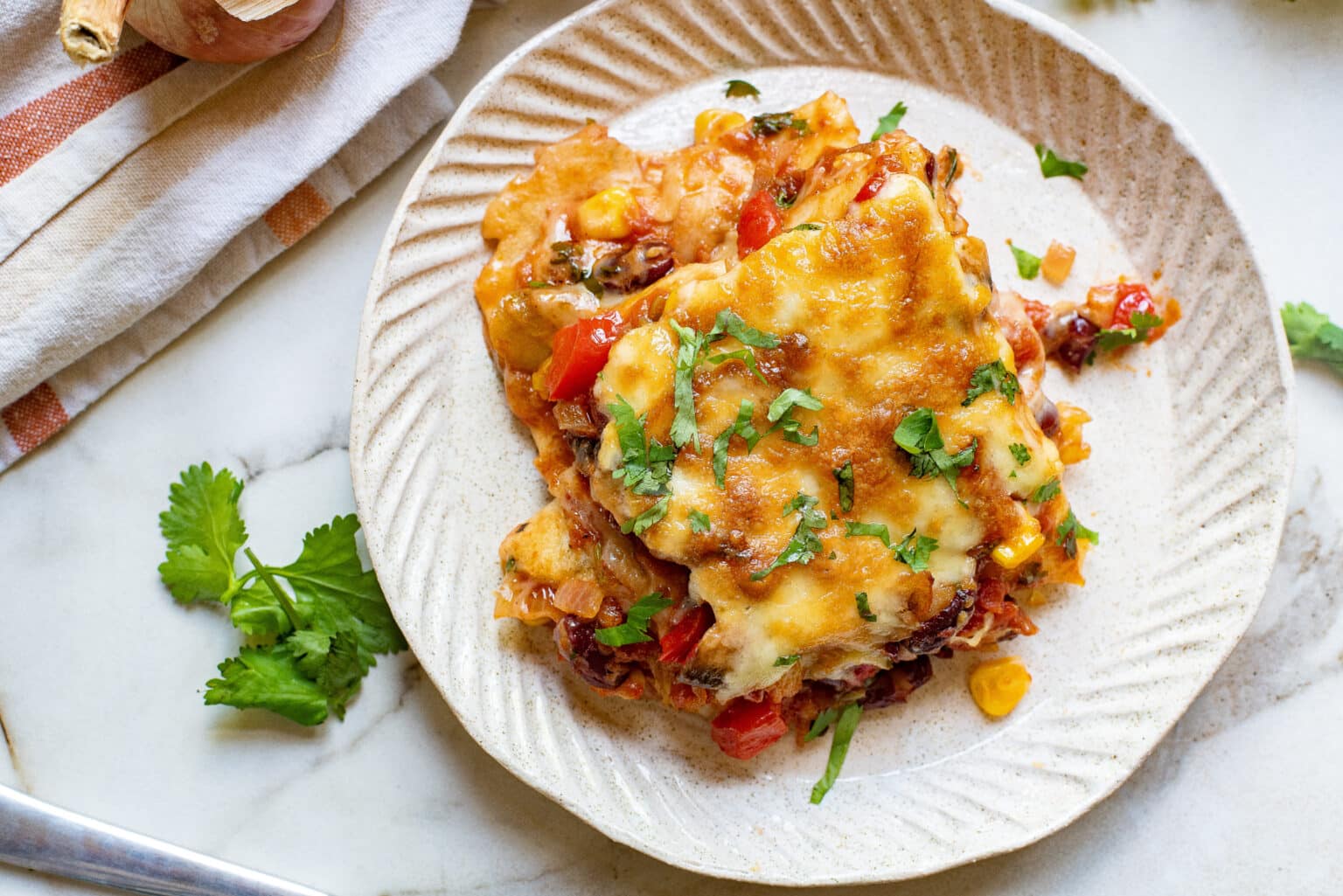 Mexican Tortilla Casserole -- vegetarian, fast, and a family favorite!
