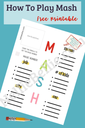 MASH GAME - Mansion Apartment Shack House --> free printable!