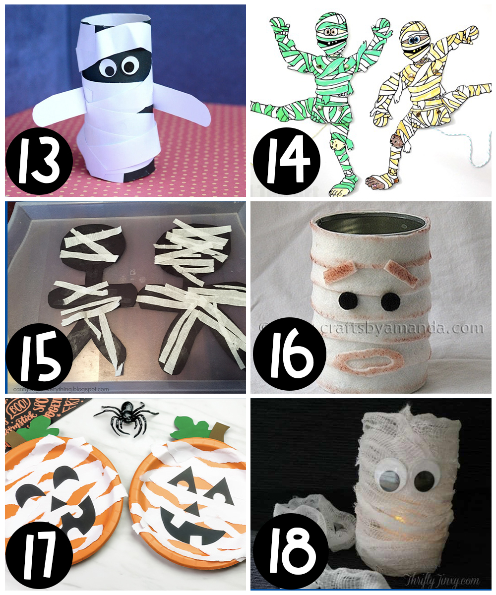 27 Quick & Easy Halloween Crafts for Kids featuring MUMMIES!