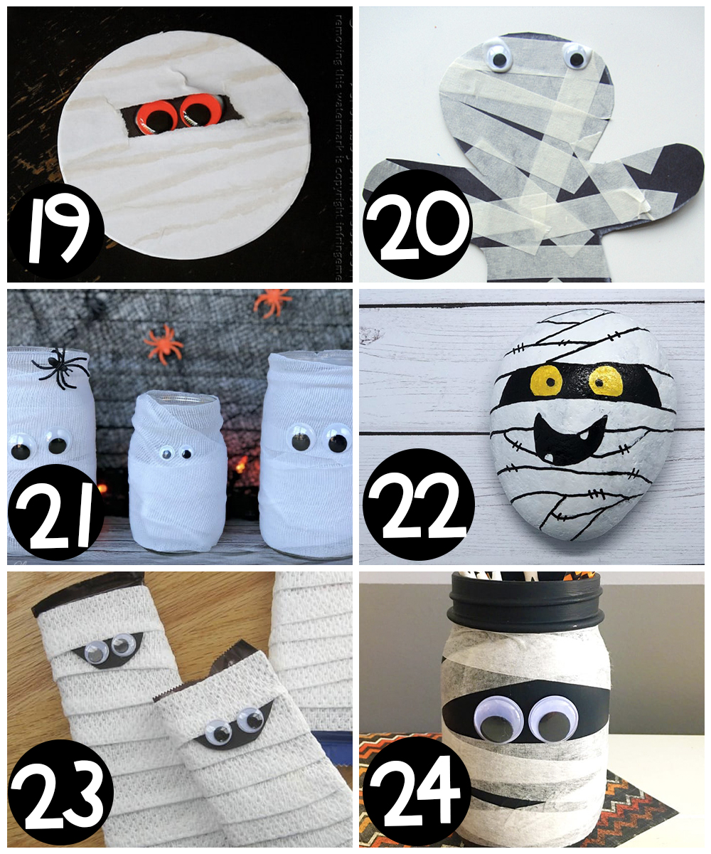 27 Quick & Easy Halloween Crafts for Kids featuring MUMMIES!