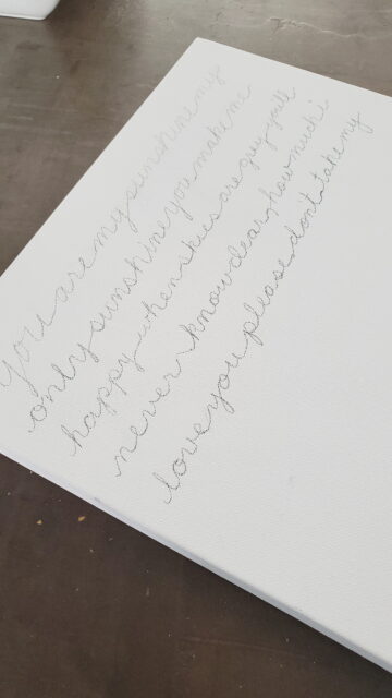 DIY Song Lyric Art (canvas & Sharpie!) ⋆ NellieBellie